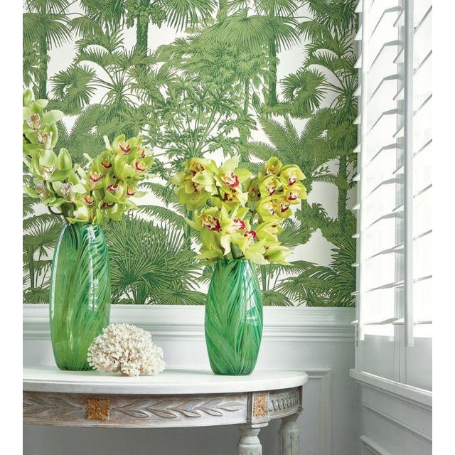 Palm Botanical Wallpaper - Red | Chairish