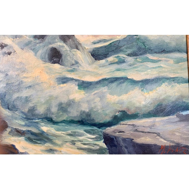 1963 “Cape Storm” Expressionist Seascape Painting by Malcom Waite ...