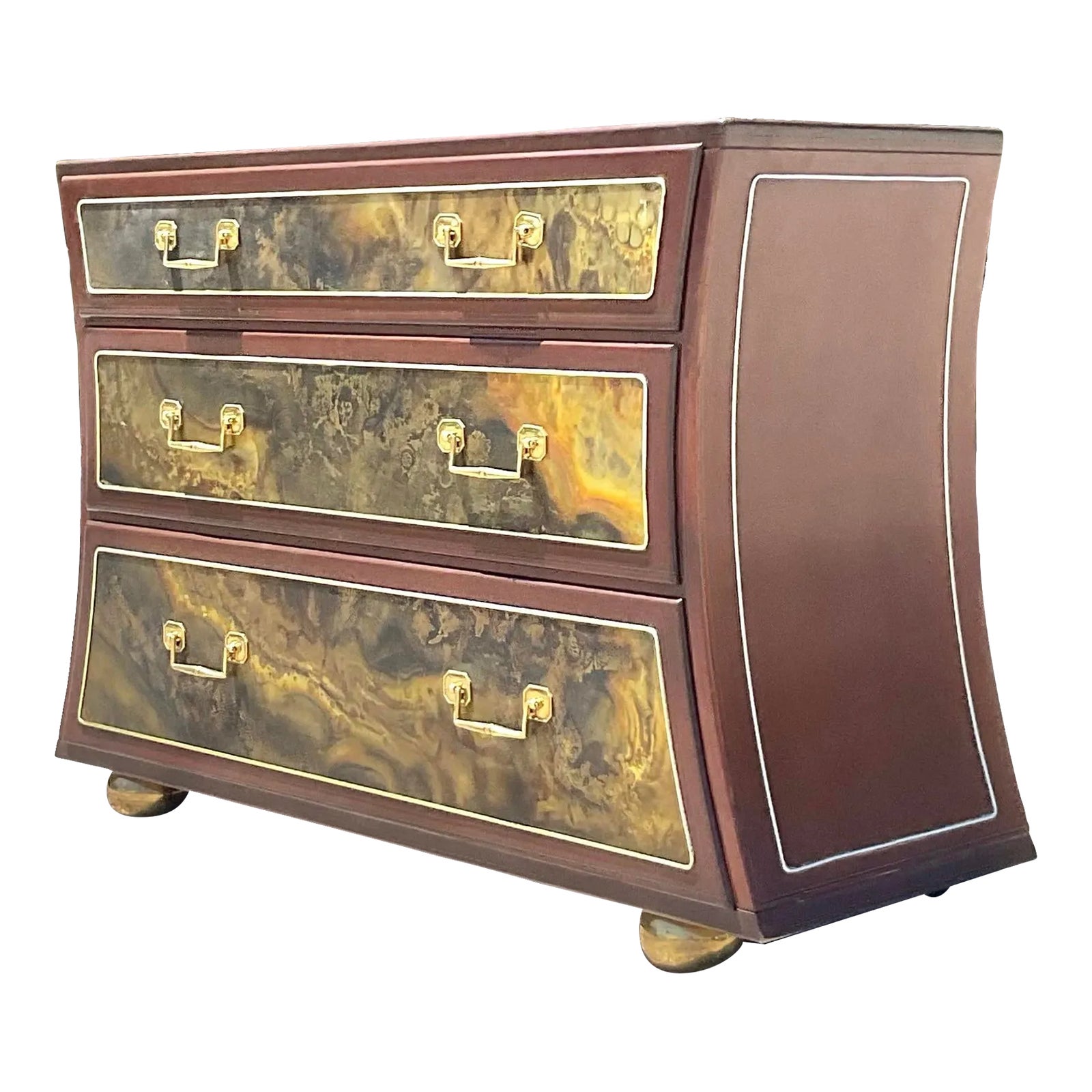 Late 20th Century Vintage Boho Acid Etched Chest of Drawers After ...