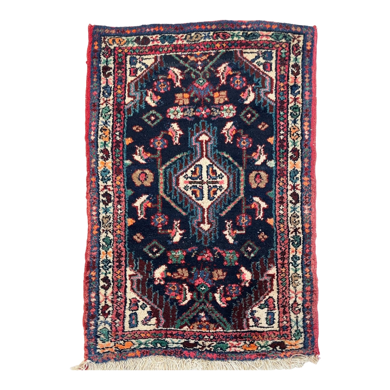 1950s Vintage Navy Tribal Rug| 2 x 3 | Chairish