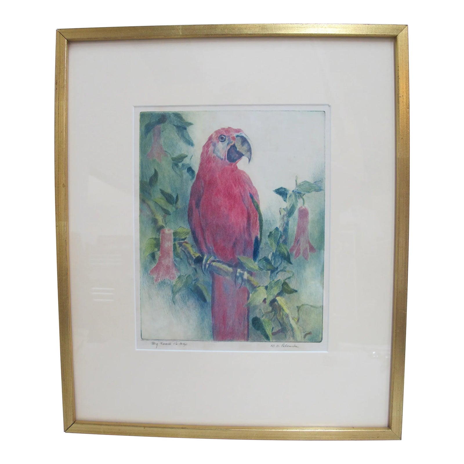 Reinhold R H Palenske Signed Framed Hand Colored Etching My Name Is May ...