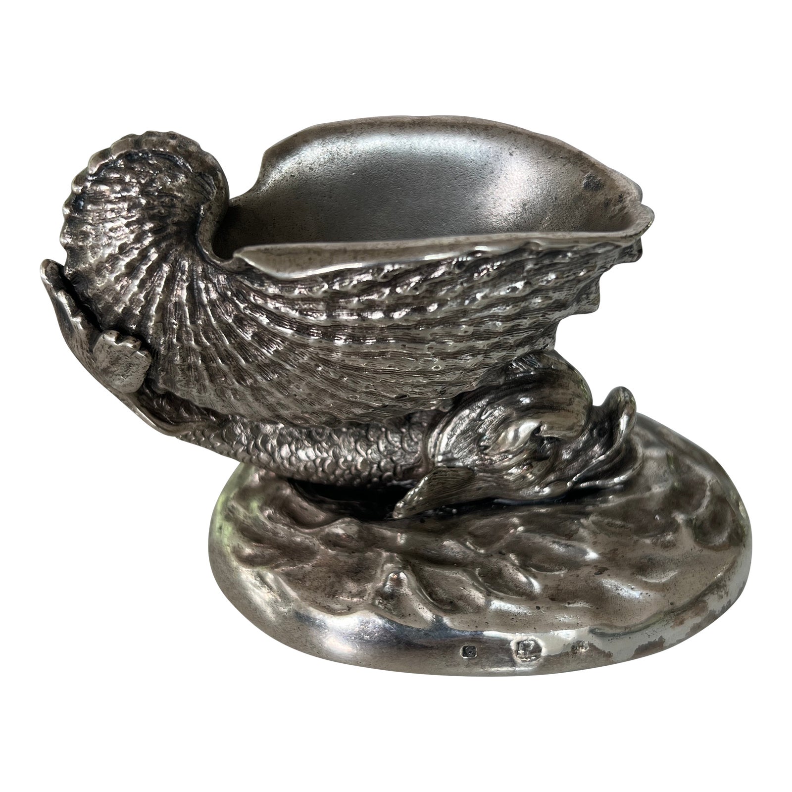 Antique Silver-Plated Salt Cellar by Elkington & Co., Featuring a ...