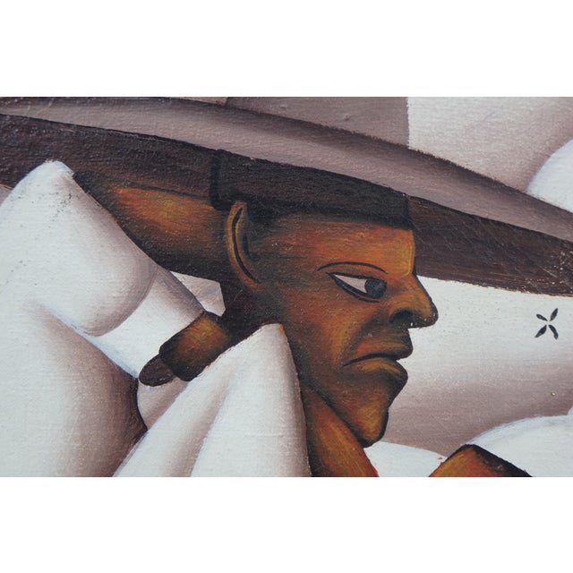 Late 20th Century Jean Bruno Louisius Haitian Figures Dressed in White ...