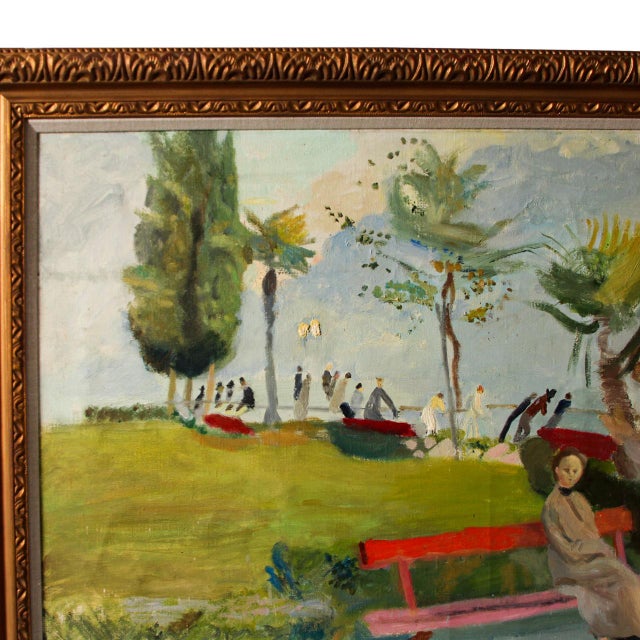 "Germaine Verna Promenade at Muralto, Lake Lugano" Modern Figurative ...