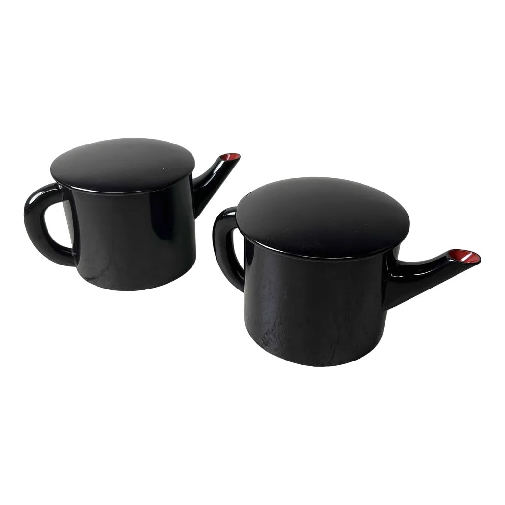 Late Taisho Era Urushi Lacquerware Tea Pourers, 1920s, Set of 2 | Chairish