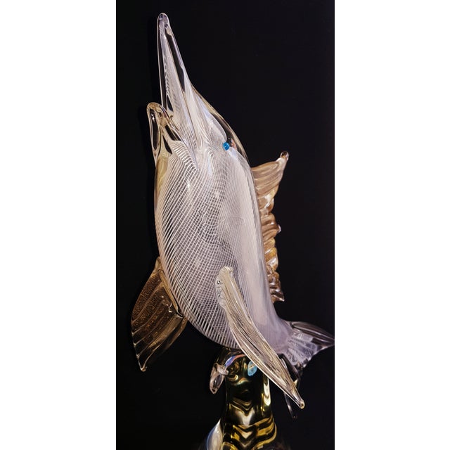 1950s Murano Glass Mezza Filligrana Swordfish With Gold Leaf Attributed ...