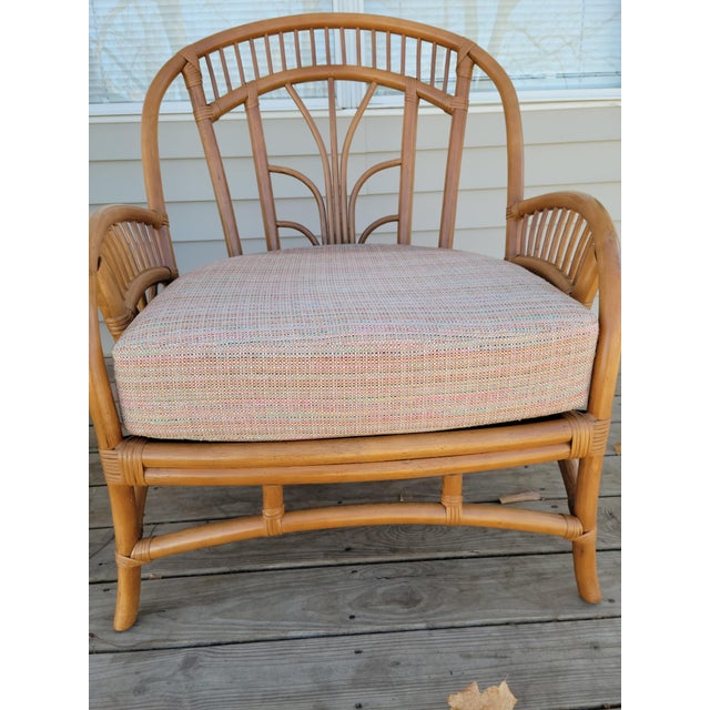 Mid-Century Ficks Reed Bamboo Rattan Lounge Set, 2 Chairs, and Ottomon ...