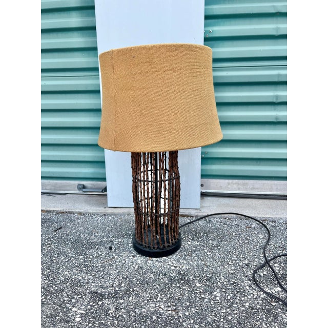 Vintage Twig Lamp With Shade | Chairish