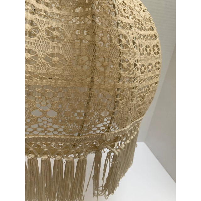 Vintage Boho Hippie Lace Fringed Lampshade | Chairish