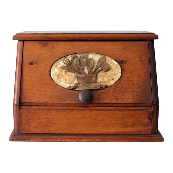 Vintage Wooden Bread Box | Chairish