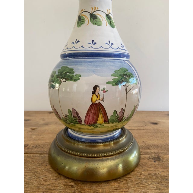 Vintage Quimper Faince Table Lamp | Chairish