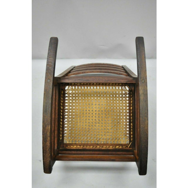 Antique Arts & Crafts Mission Oak Ladder Back Hip Rail Rocker Rocking ...