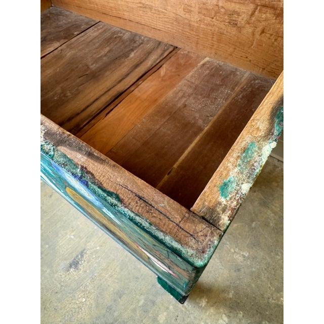 Vintage 1950's Hand Painted Chest With Stand | Chairish