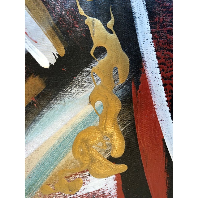 1990s Black and White Post Modern Abstract Painting | Chairish