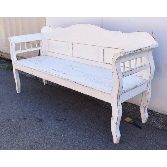 Painted Pine and Oak Bench or Settle, Circa 1890 | Chairish