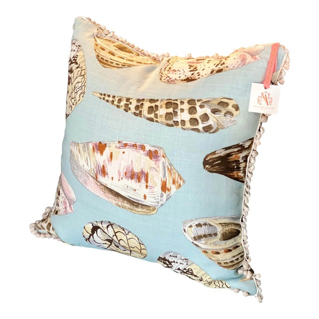 Coastal Seashell Pillow | Chairish