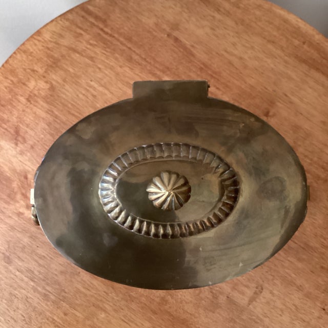Mid 20th Century Vintage Brass Biscuit Tin With Lid and Handles | Chairish