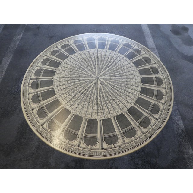 Neoclassical Fornasetti Black and White Coliseum Dining Table | Chairish