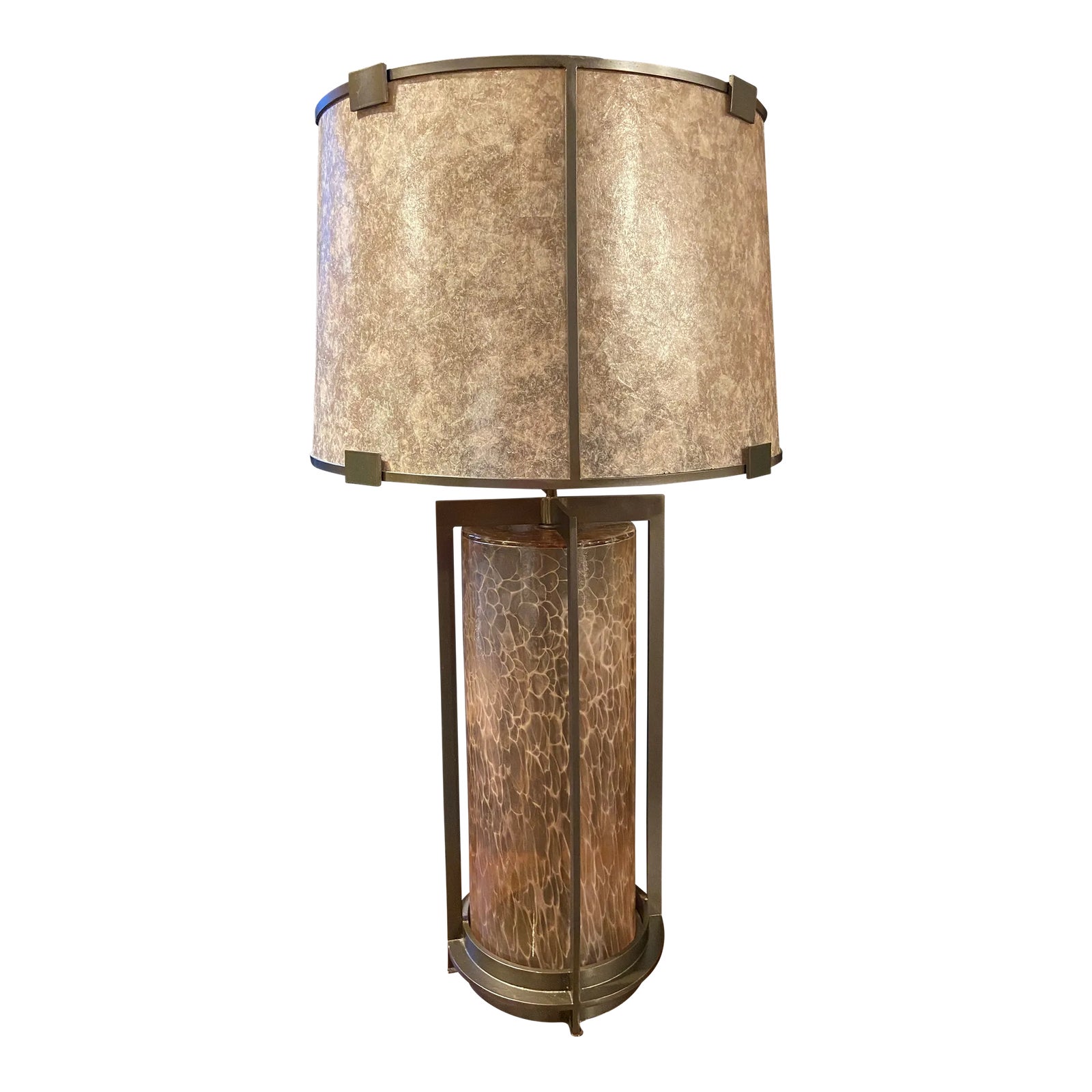 Early 21st Century Singapore Moderne Silver Handblown Table Lamp | Chairish