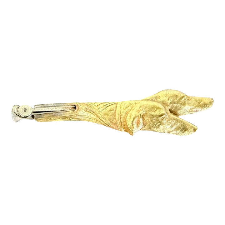 Antique Brass Cigar Cutter W/ Hounds | Chairish