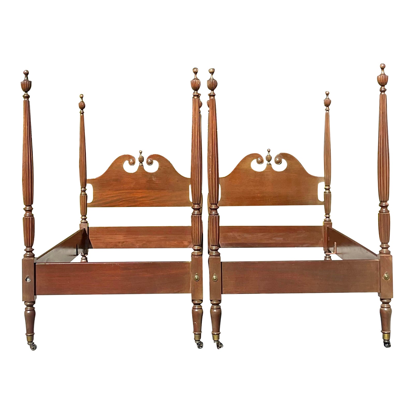 Mid 20th Century Vintage Regency Twin Georgian Poster Beds - a Pair ...
