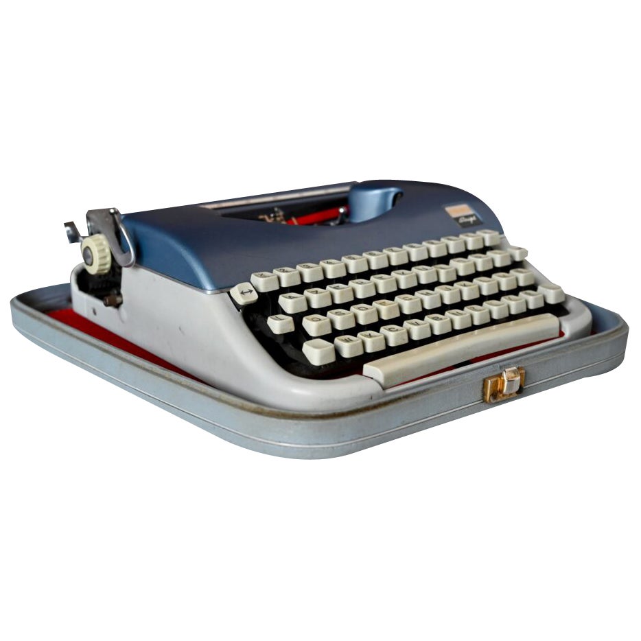 Vintage Blue Japy Script Typewriter, 1960s | Chairish