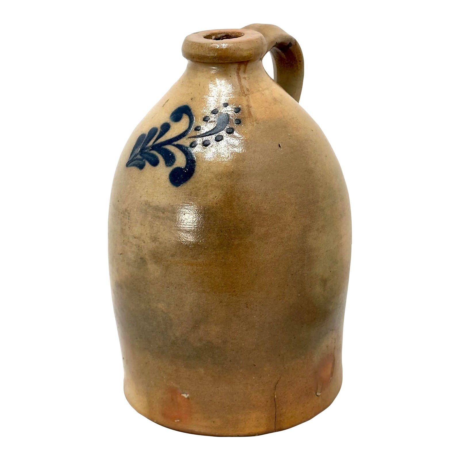 Antique American Blue Decorated Stoneware 1 Gallon Spirits Jug ...