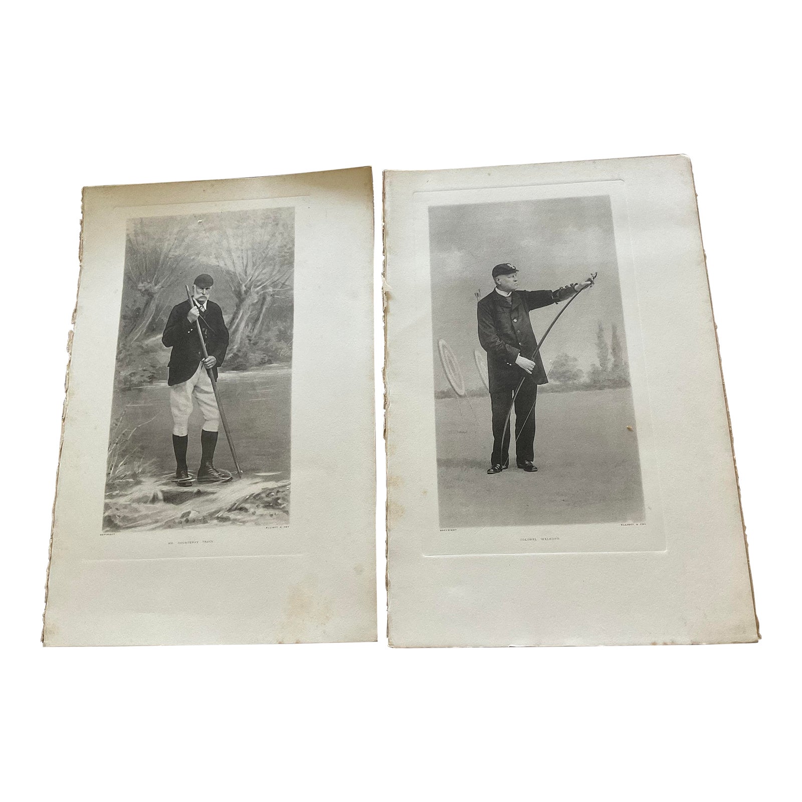 Antique English Limited Edition Sport Bookplate, Fishing and Archery ...