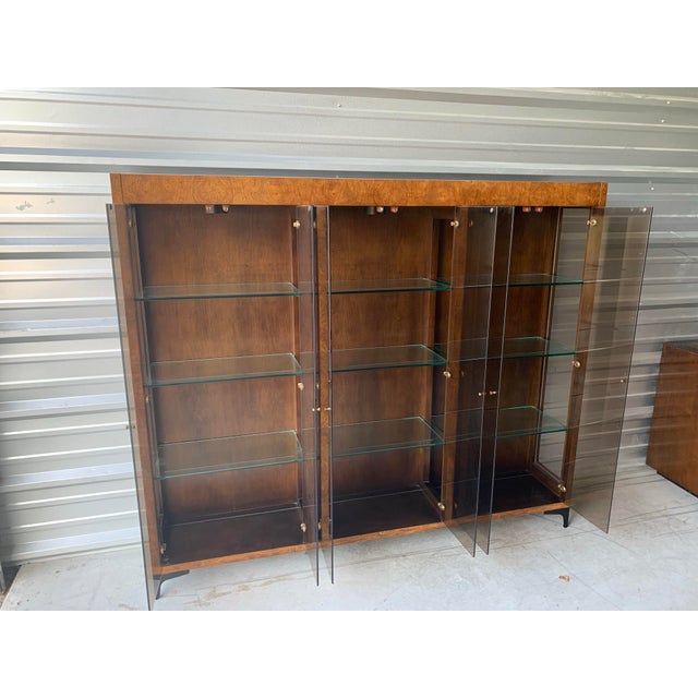1960s Mid Century Modern Olive Burl Bookcase | Chairish