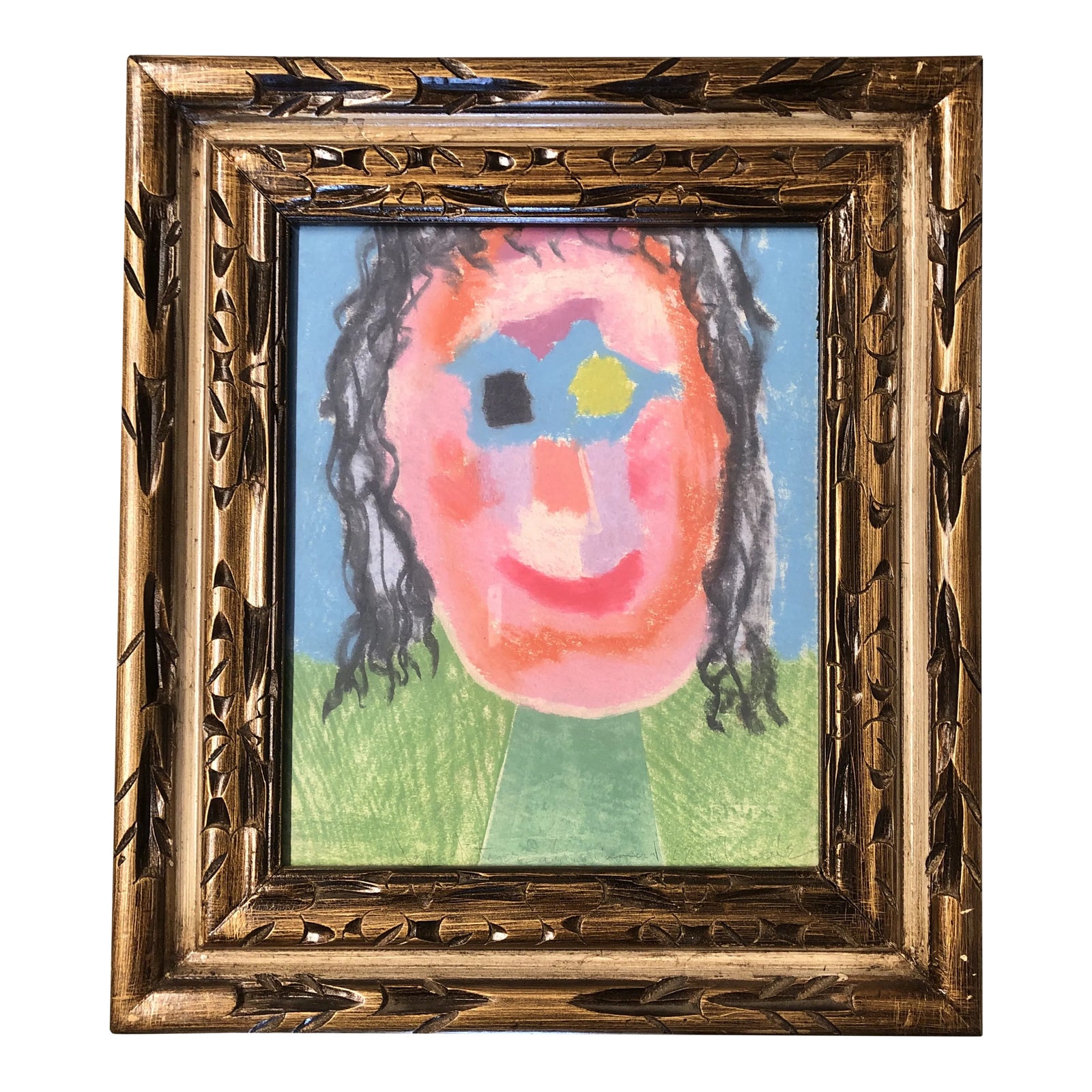 Original Mid Century 1960’s Robert Cooke Pastel Portrait | Chairish