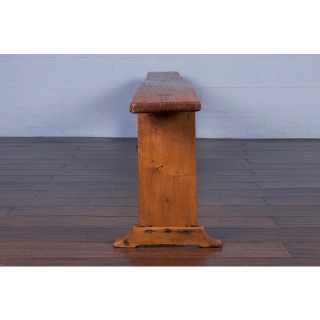 19th Century Country French Farmhouse Mixed Wood Harvest Bench | Chairish