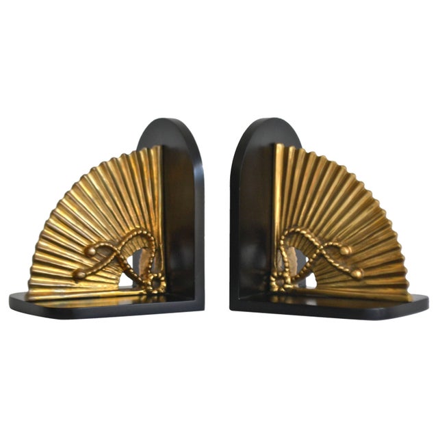 Hollywood Regency Brass Bookends - a Pair | Chairish