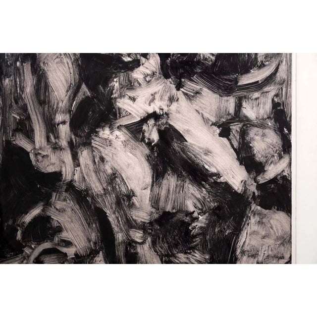 Post Modern Black and White Abstract Expressionist Monoprint Signed ...