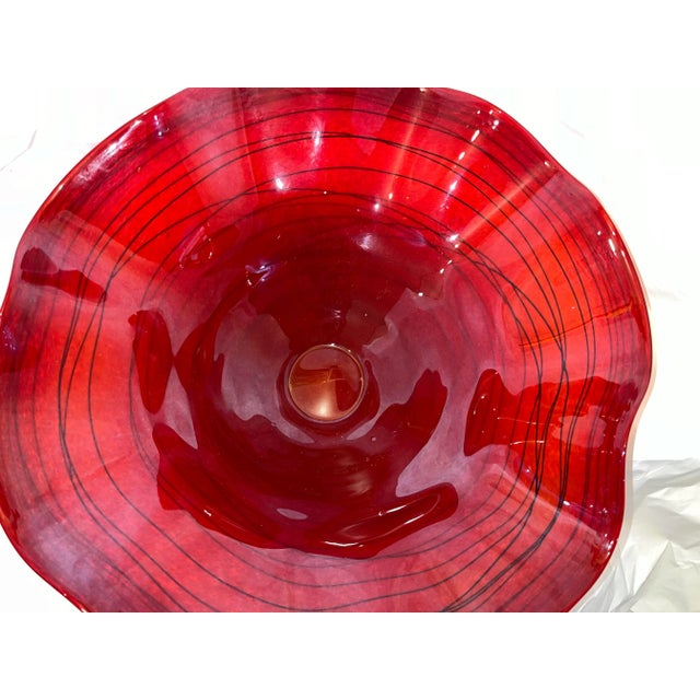 1910s Large Decorative Red Art Glass Bowl / Sculpture From Italy | Chairish