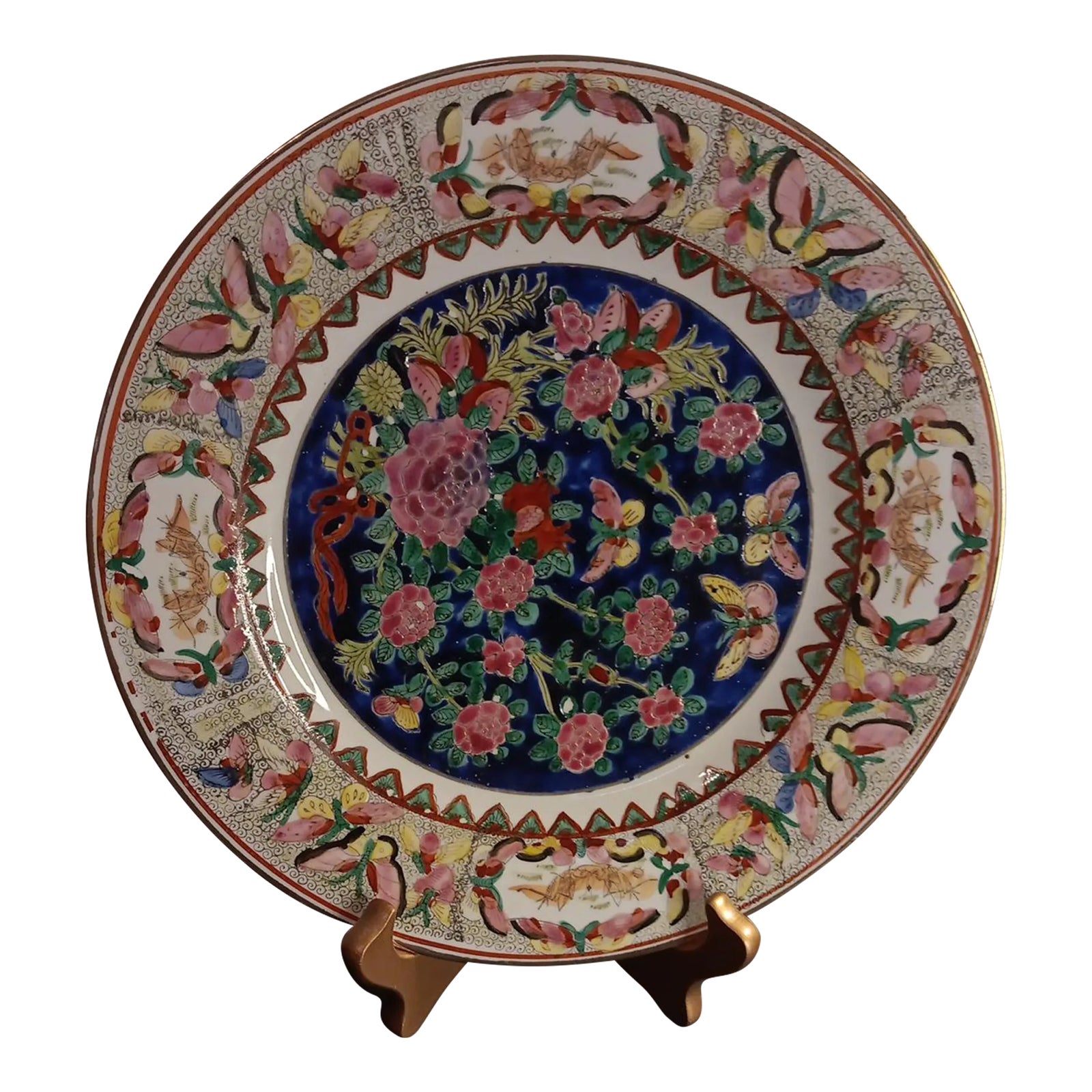 1940s Japanese Imari Design Decorative Plate Made in Macau | Chairish