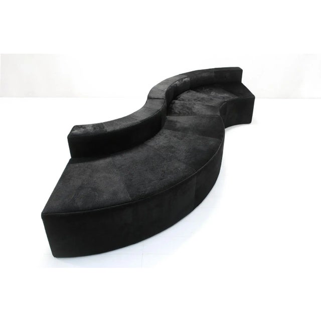 Modular Black Cowhide Curved Wave Sofa by DK Furniture, 2000s, Set of 2 ...