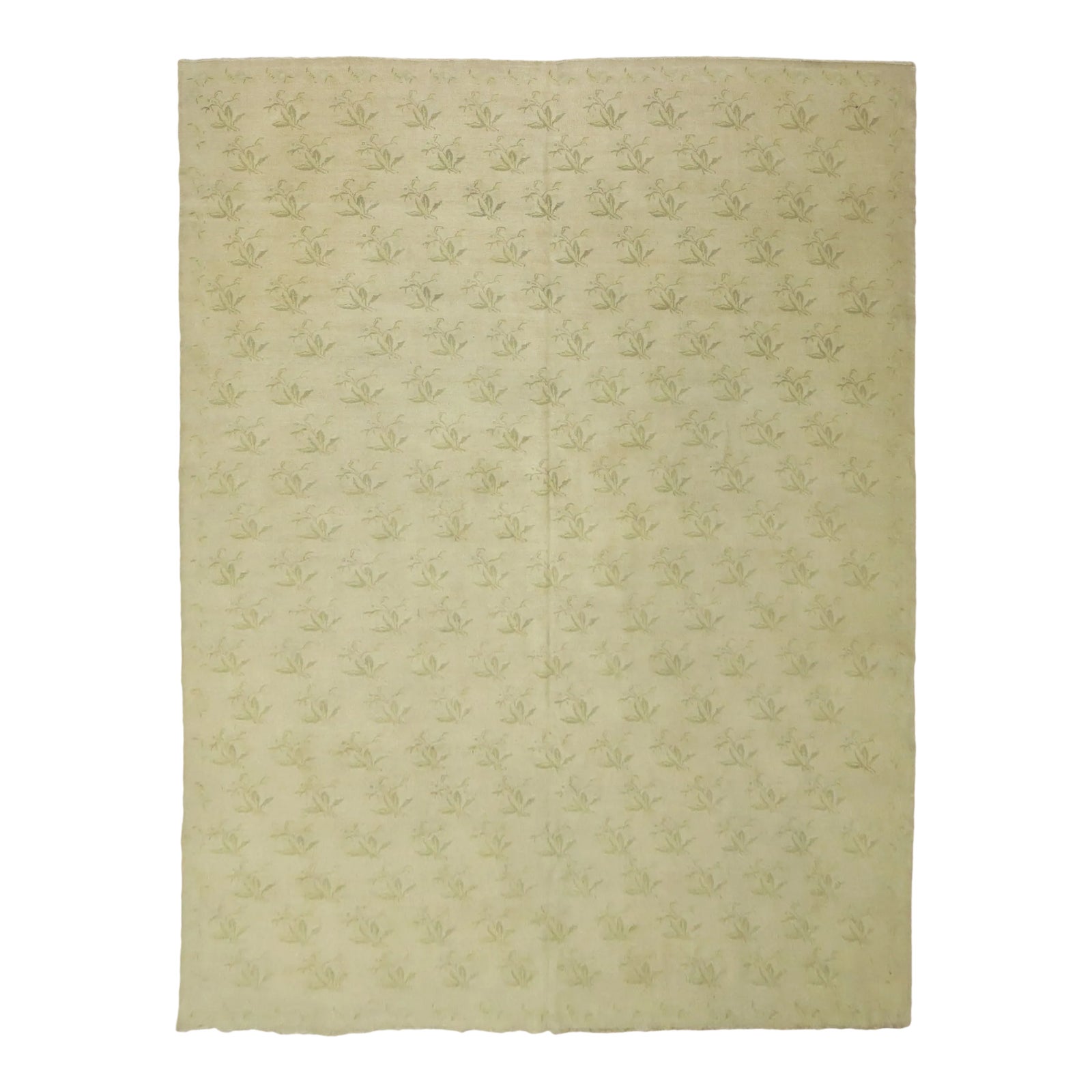 Traditional Turkish Floral Neutral Room Rug, 9'4'' X 13'5'' | Chairish