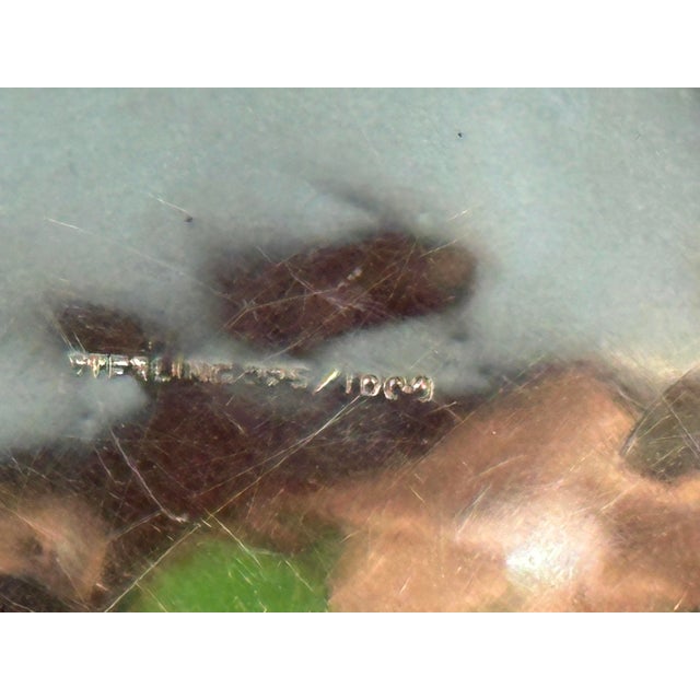 Mid 20th Century Ribbed Glass Jar With Embossed Sterling Silver Top ...