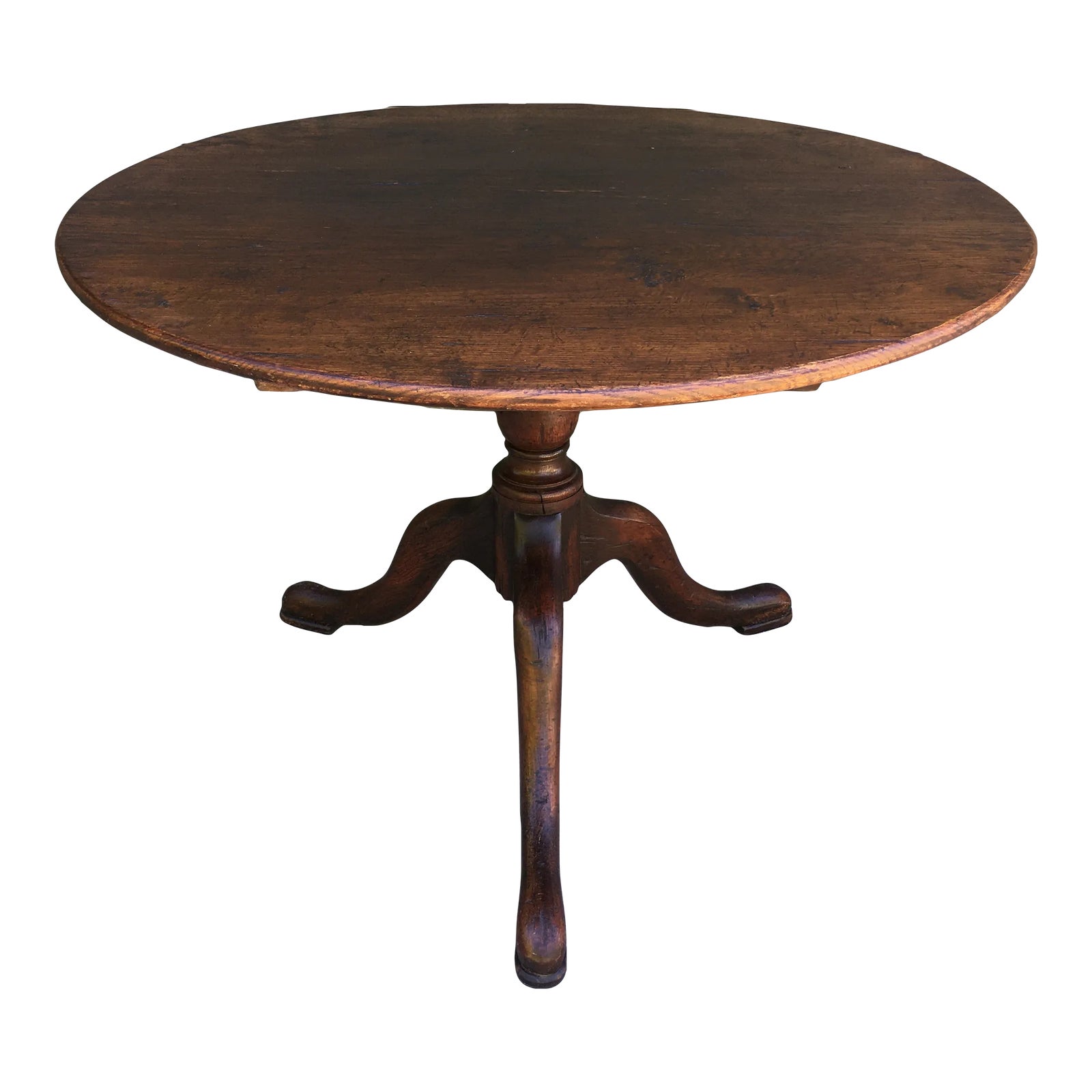 Early 19th Century English 45" Round Chestnut Hunt Table | Chairish