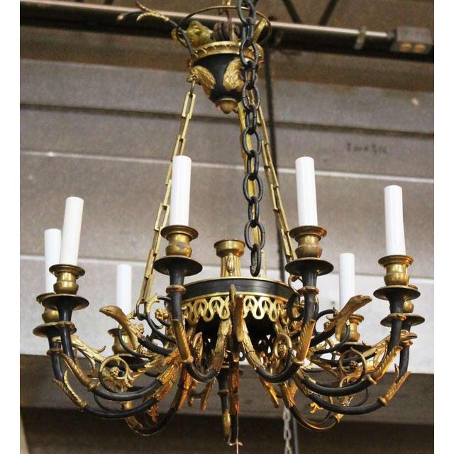 French First Empire Style Bronze Chandelier | Chairish