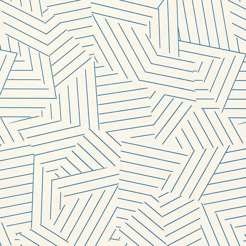 Sample - Schumacher Deconstructed Stripe Geometric Wallpaper in Cobalt ...