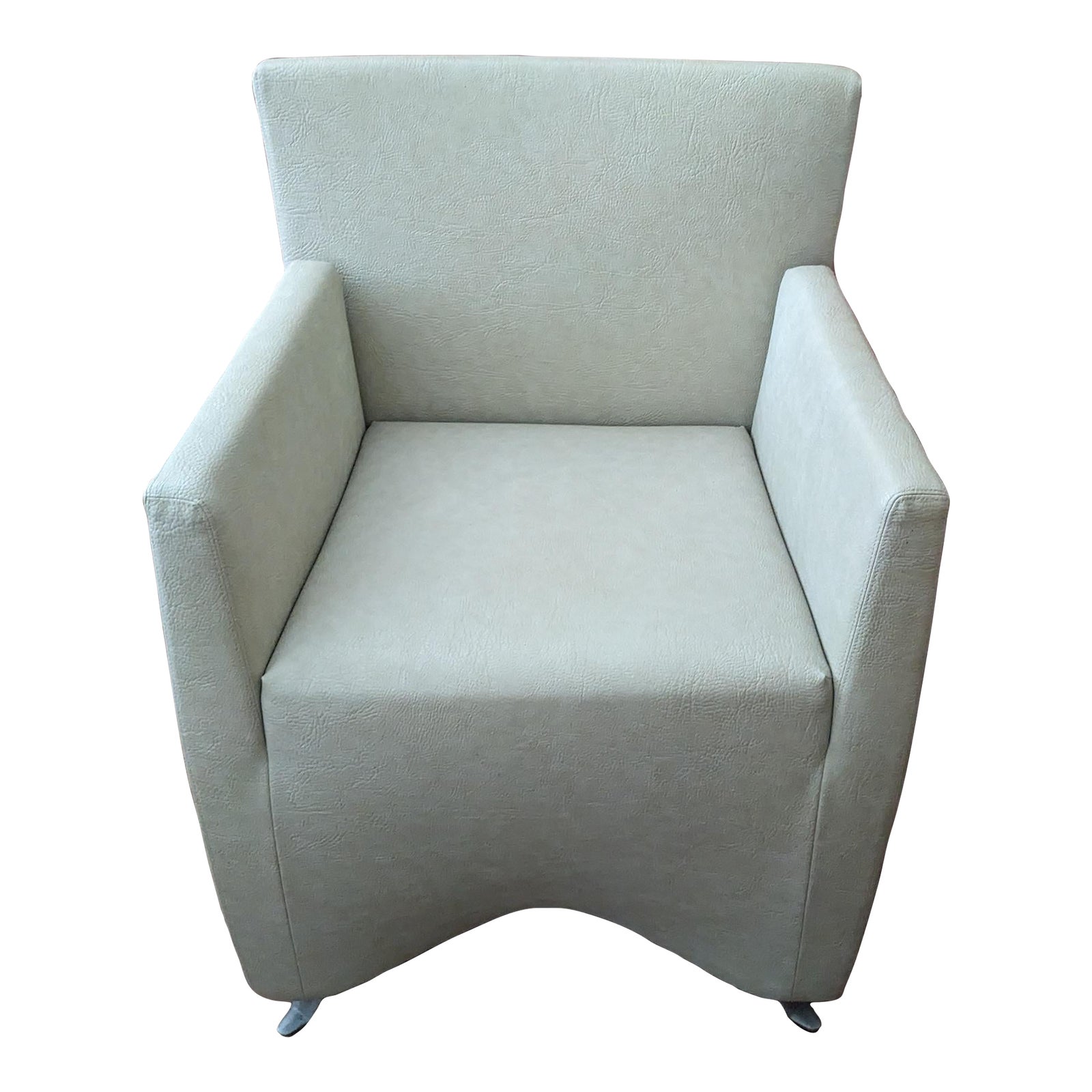 Ceruti Baleri Capri Chair in Off-White Leather | Chairish