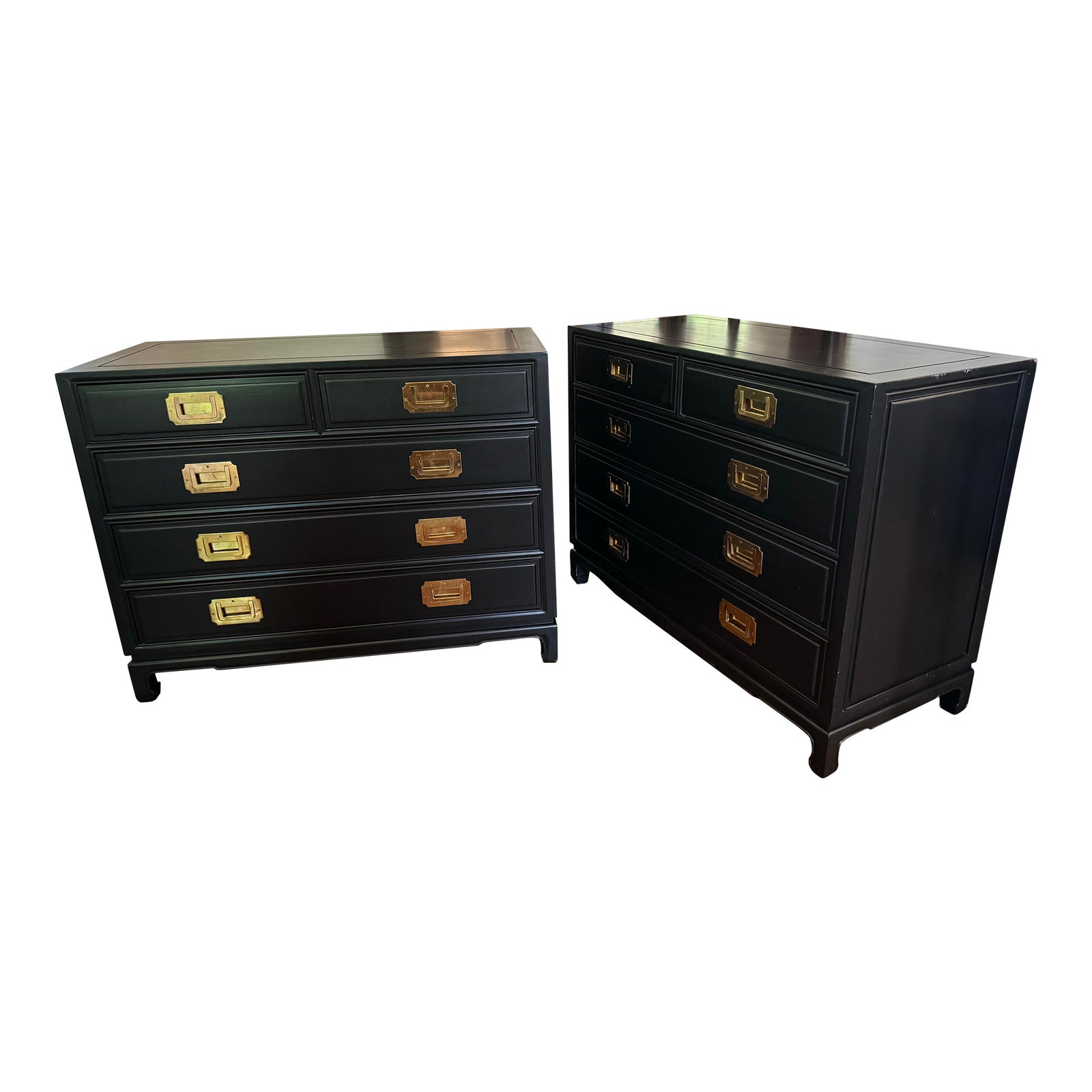 Black Asian Chests - a Pair | Chairish