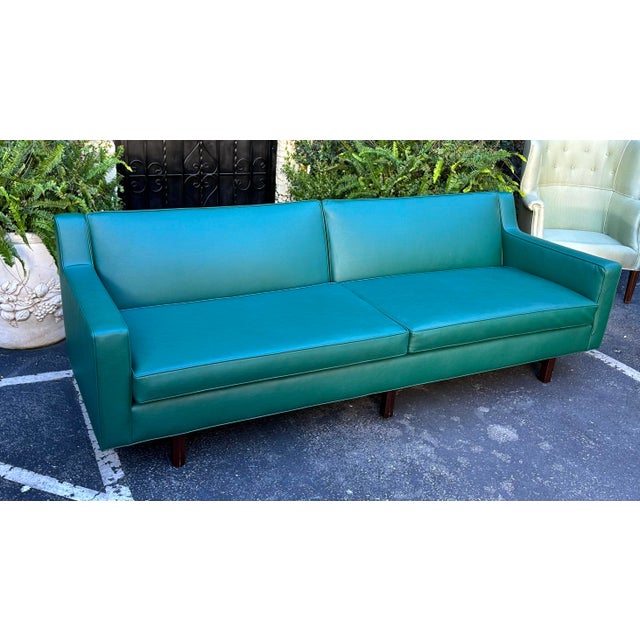 1960s Edward Wormley Dunbar Mid Century Modern Green Faux Leather ...