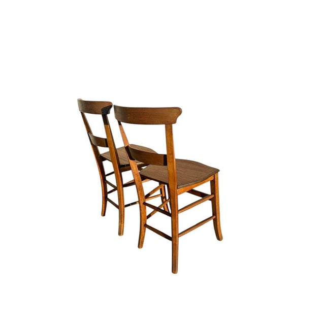 Early 20th Century Elm Wood Dining Chairs, 1890s, Set of 2 | Chairish