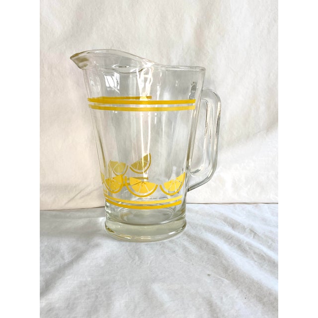 Vintage Crisa Libbey Lemon Pattern Glass Pitcher | Chairish
