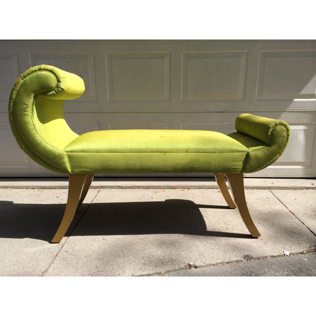 Custom Made Green Chaise Bench | Chairish