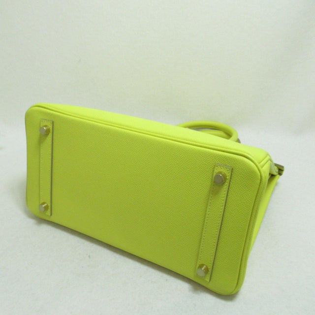 Hermes Birkin 30 Lime Handbag Yellow Lime Epsom Leather | Chairish