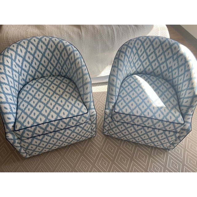 Contemporary Custom Swivel Chair | Chairish