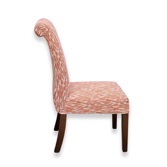 Late 20th Century Orange & White Abstract Striped Print Roll Back ...